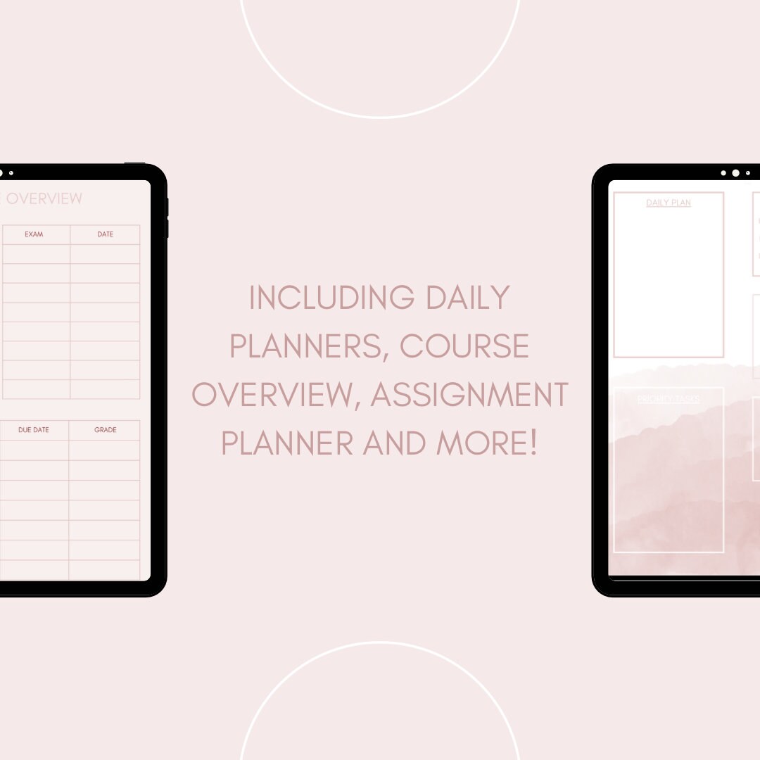 Academic/student Planner Digital Download Undated - Etsy
