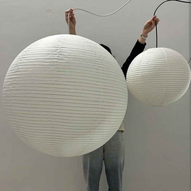 Rice Paper Lamp Hanging Paper Lamp Shade White Pendant Light Chandelier ...