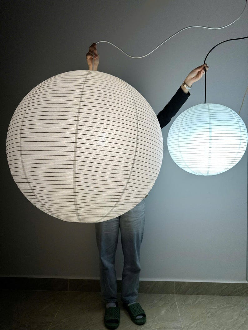Rice Paper Lamp Hanging Paper Lamp Shade White Pendant Light Chandelier ...