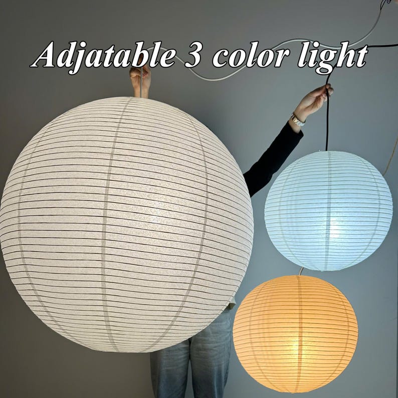 Rice Paper Lamp Hanging Paper Lamp Shade White Pendant Light Chandelier ...