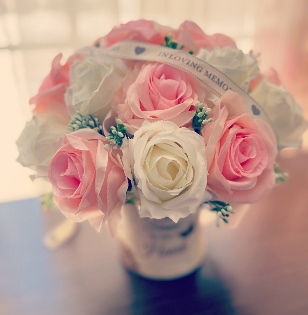 In Memory of Flower Arrangement Roses Floral Centerpiece - Etsy