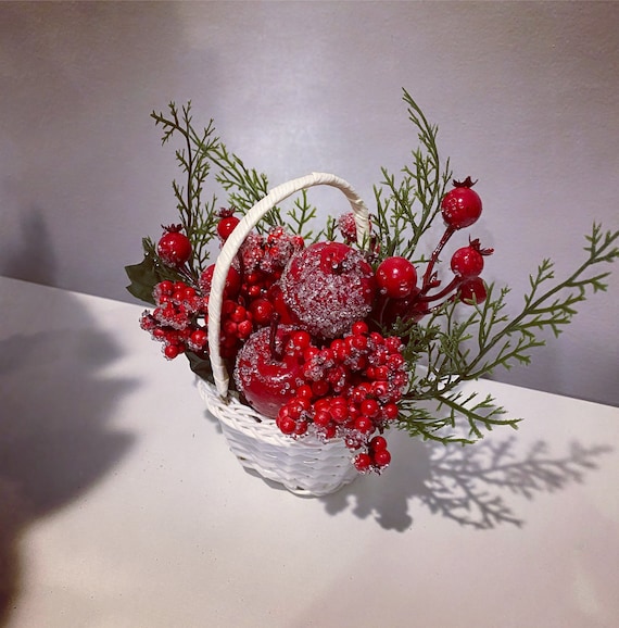 Mini Apple Centerpiece Holiday Mini Basket Gift Home Decor | Etsy