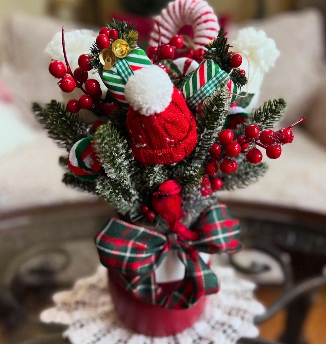Winter Hats Holiday Arrangement, Winter Centerpiece - Etsy