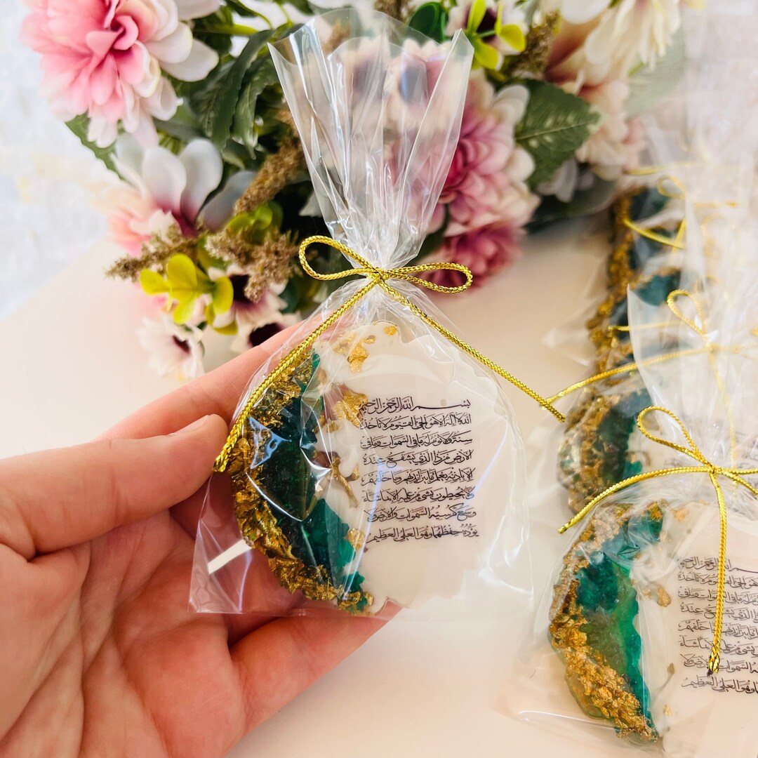 Custom Ayat Ul Kursi Epoxy Resin Magnet Nikkah Favors, Muslim Wedding ...