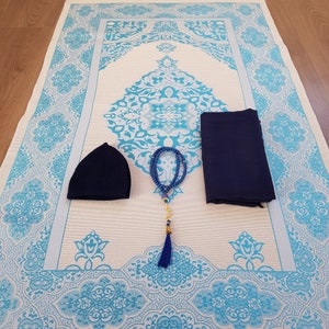 Personalized Prayer Mat Islam Gift for Him Tasbeeh Gift Set Custom ...