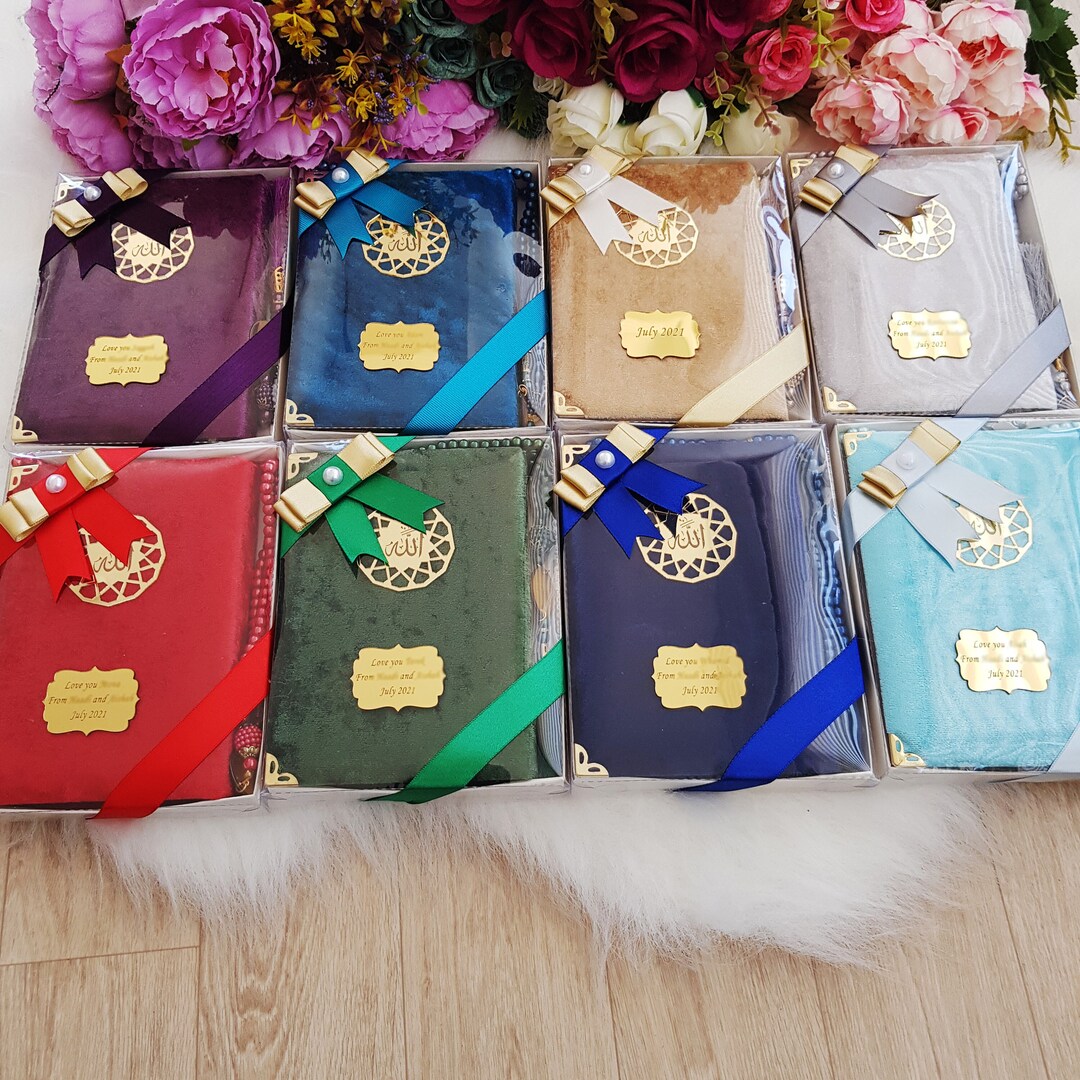 Velvet Quran Gift Set Quran Tasbeeh Gift Islamic Baby Shower Hajj Umrah ...