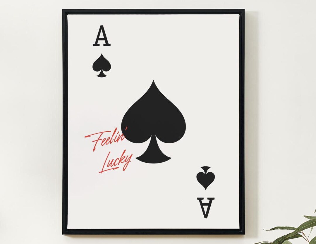 Ace of Spades Print, Playing Card Print, Lucky Print, Digital Wall ...