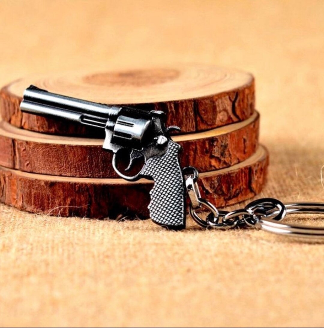 Gun Keychain Revolver Keyring Rifle Man Woman Fun Quirky - Etsy