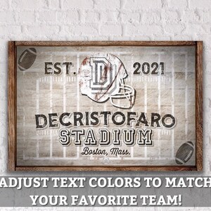 Personalized Football Stadium Sign Sports Bar, Man Cave, Game Room ...