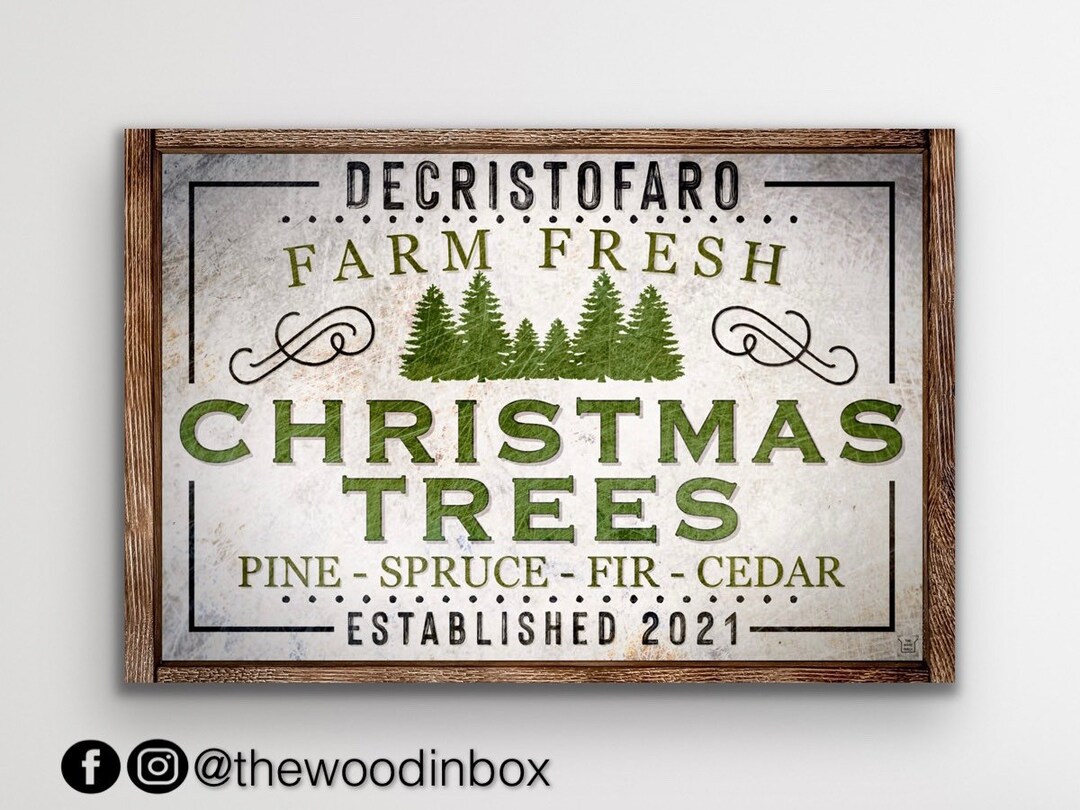 Custom Christmas Tree Farm Sign (white) | Christmas Wall Decor ...