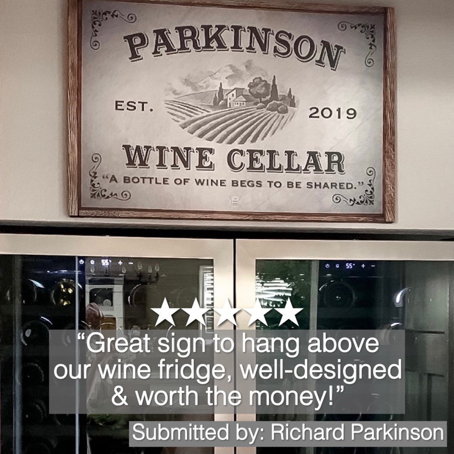 Personalized Wine Cellar Sign Farmhouse Rustic Vintage - Etsy