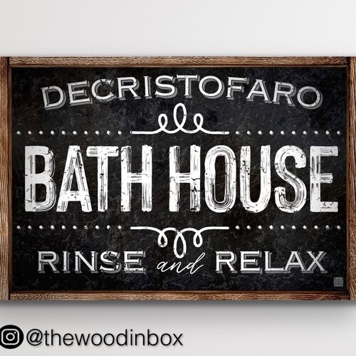 Custom Bath House Sign Bathroom Sign Vintage Bathroom Decor - Etsy