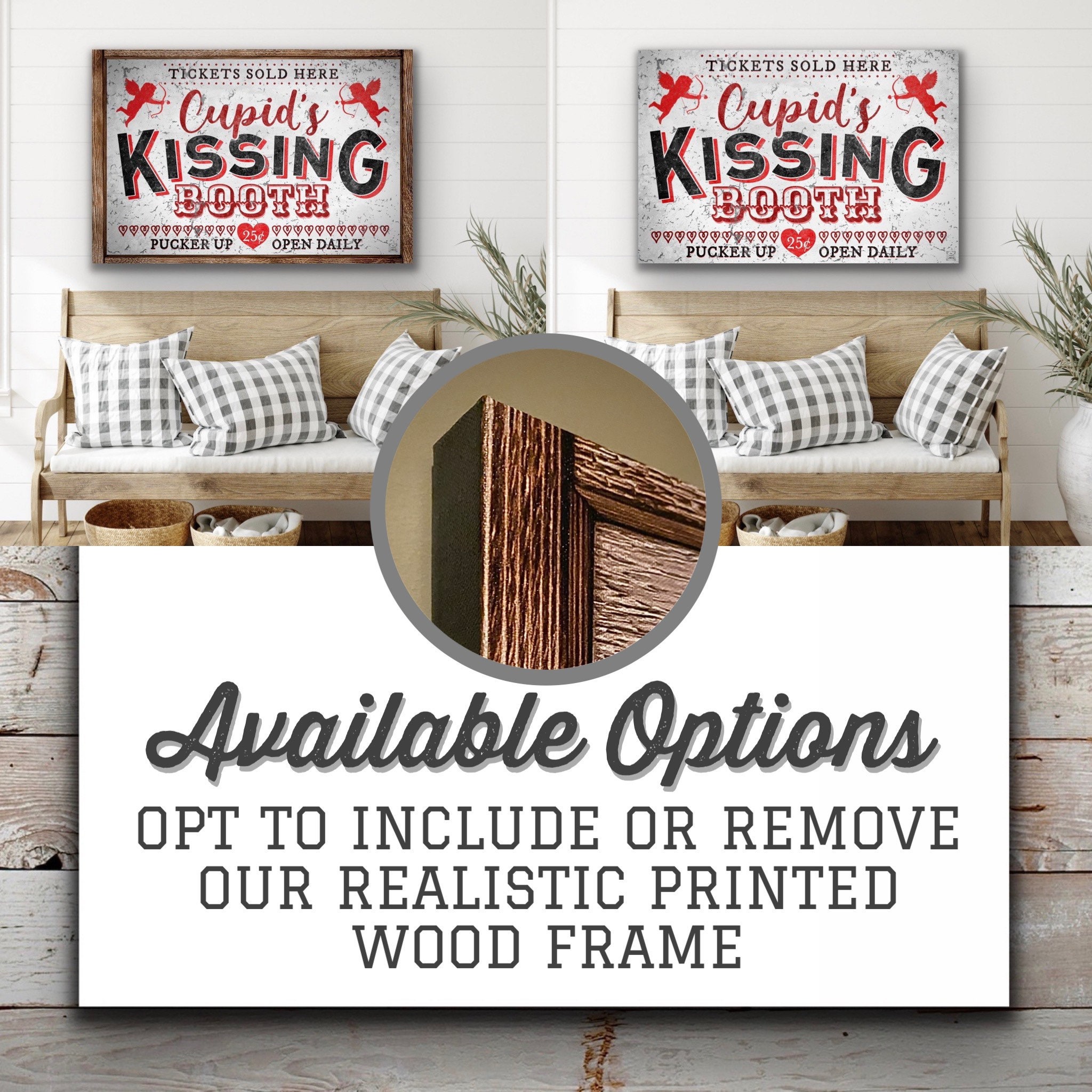 Cupid's Kissing Booth Sign white Valentine's Day | Etsy