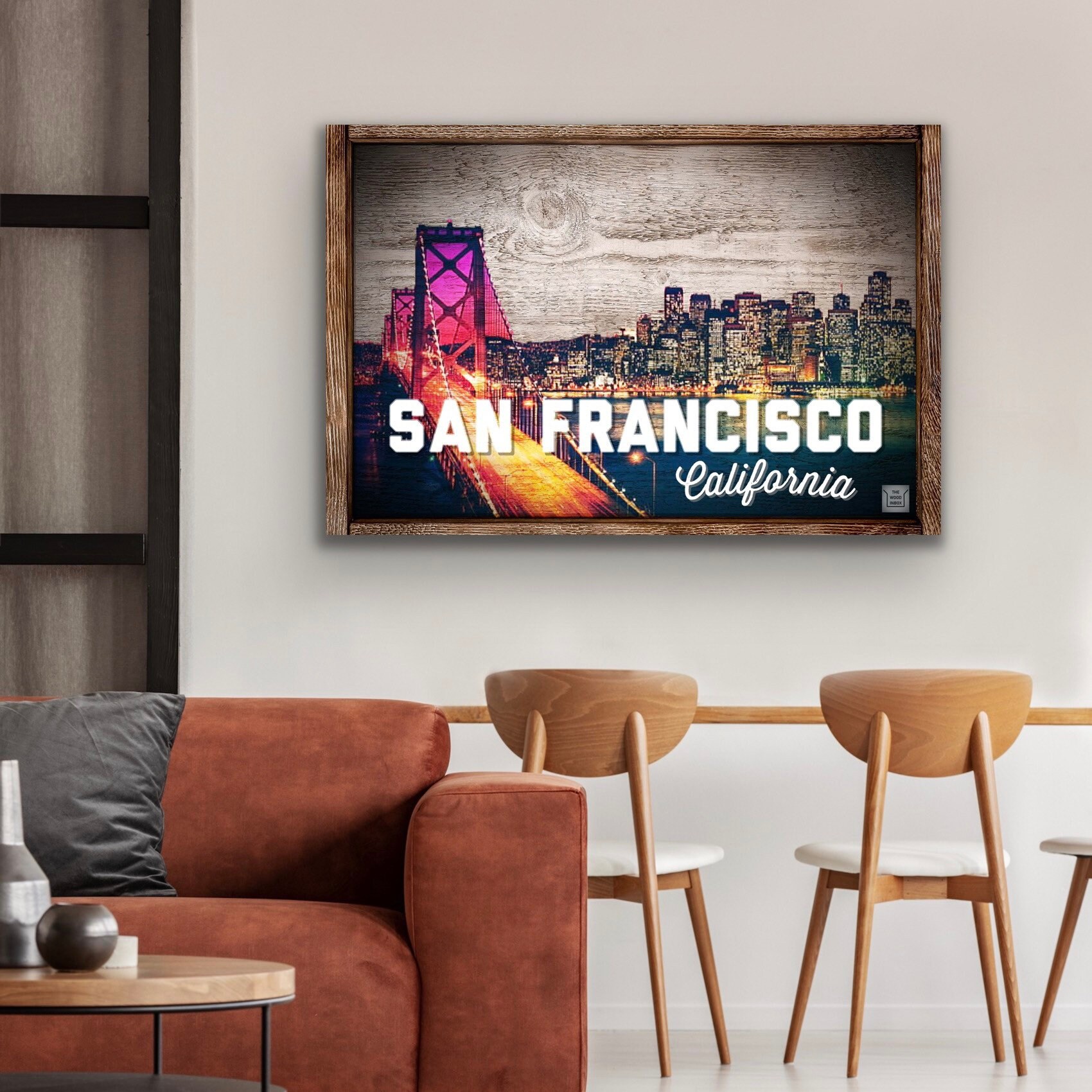 San Francisco Skyline Wall Art Extra Large Canvas Rustic - Etsy