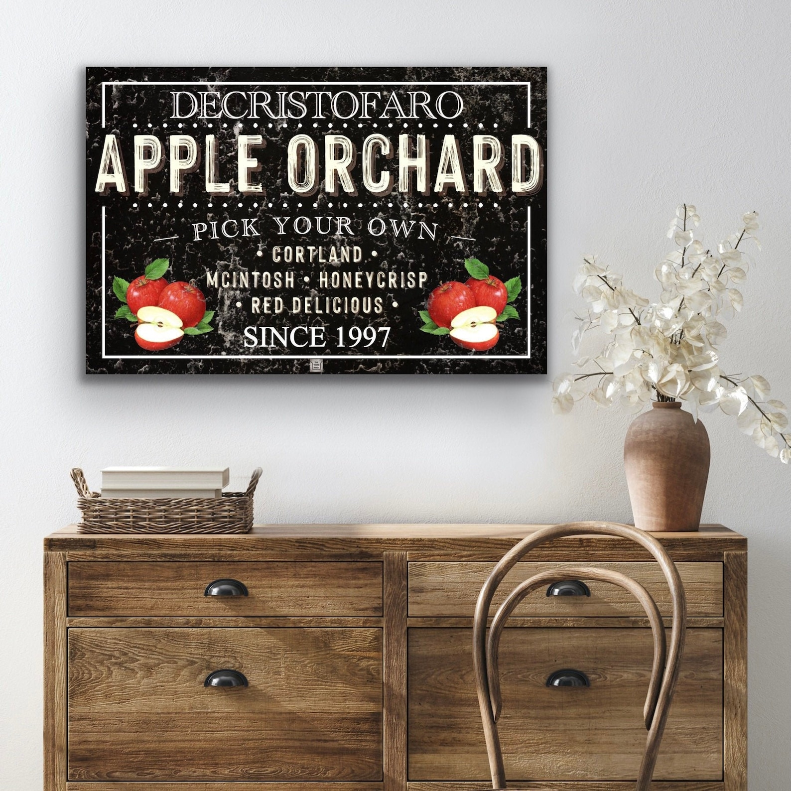 Personalized Apple Orchard Sign black Fall Wall Decor - Etsy