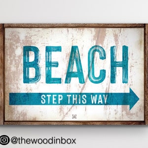Beach Arrow Sign | Custom Beach Sign With Arrow | Beach & Summer Home ...