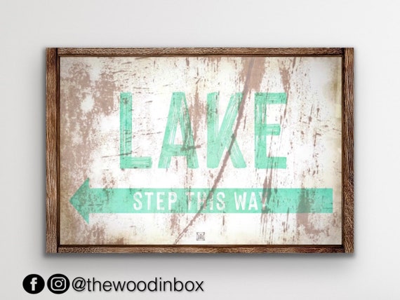 Lake Arrow Sign Custom Lake Sign With Arrow Lake & Summer - Etsy