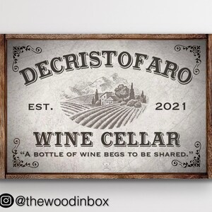 Personalized Wine Cellar Sign Farmhouse Rustic Vintage - Etsy