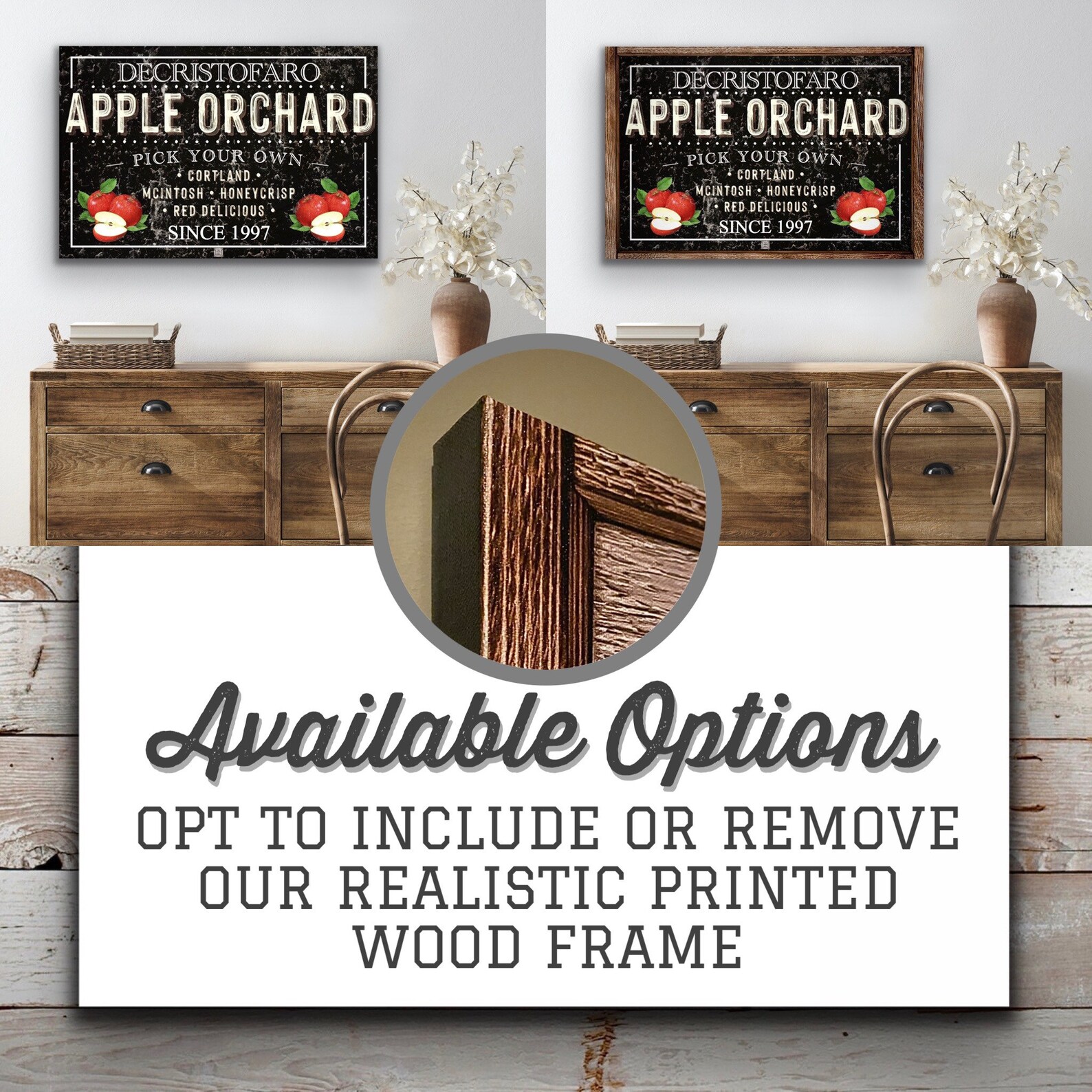 Personalized Apple Orchard Sign Black Fall Wall Decor | Etsy