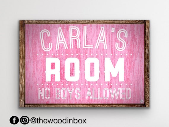 Girls Room Name Sign No Boys Allowed Sign Girls Room Wall - Etsy