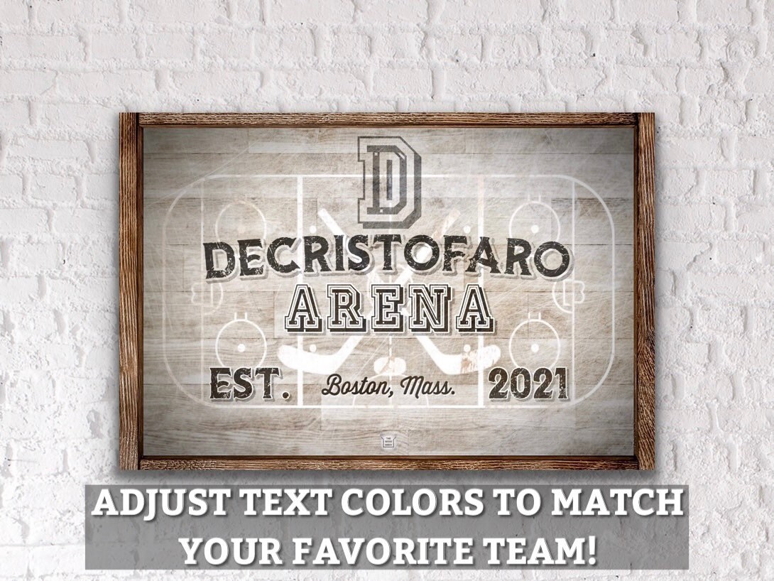 Personalized Hockey Arena Sign Game Room Man Cave Bar | Etsy