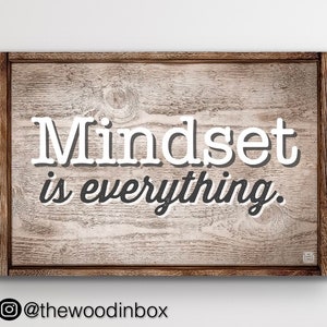 Mindset is Everything Sign Inspirational & Motivational Office Wall ...