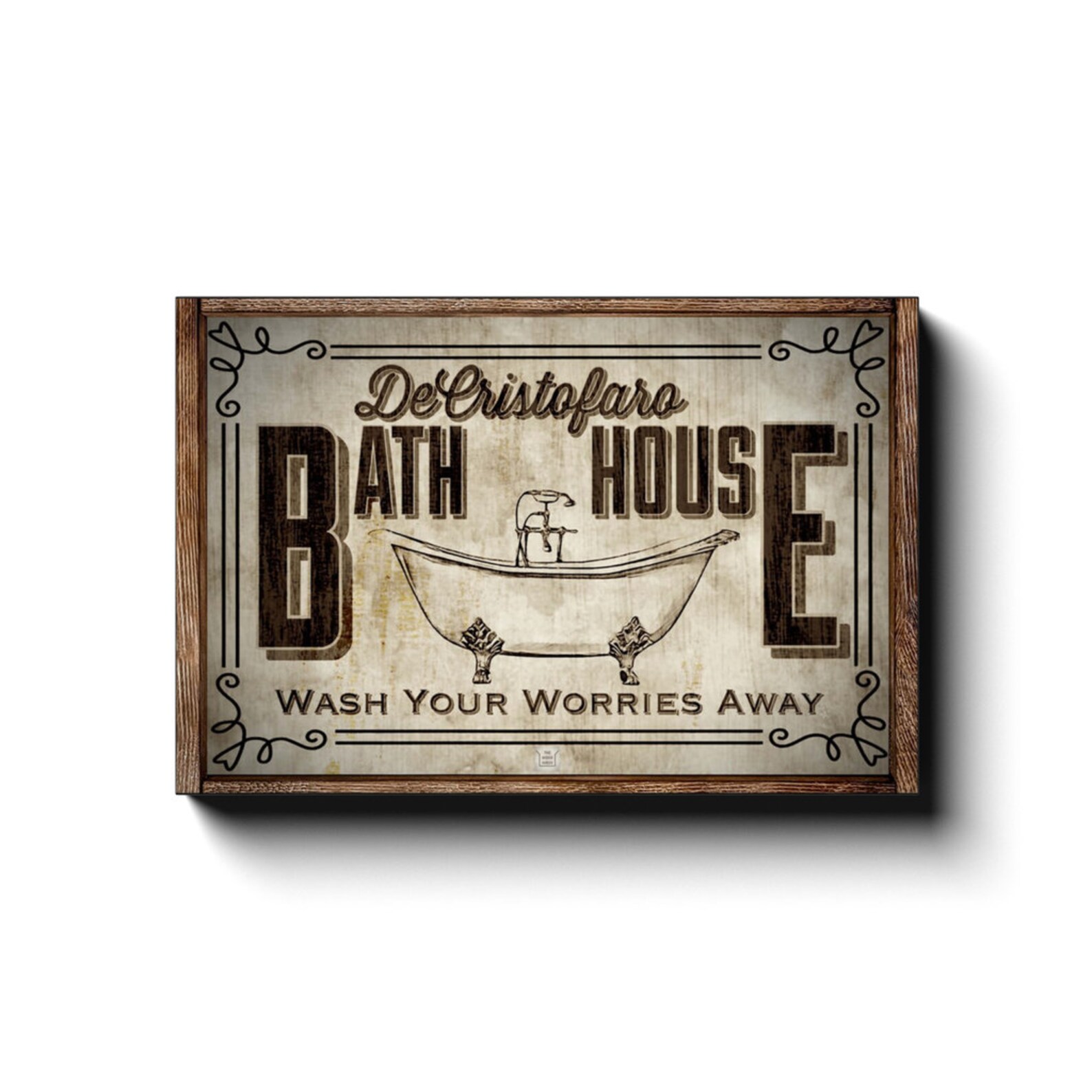 Personalized Bath House Sign gold Bathroom Wall Decor - Etsy