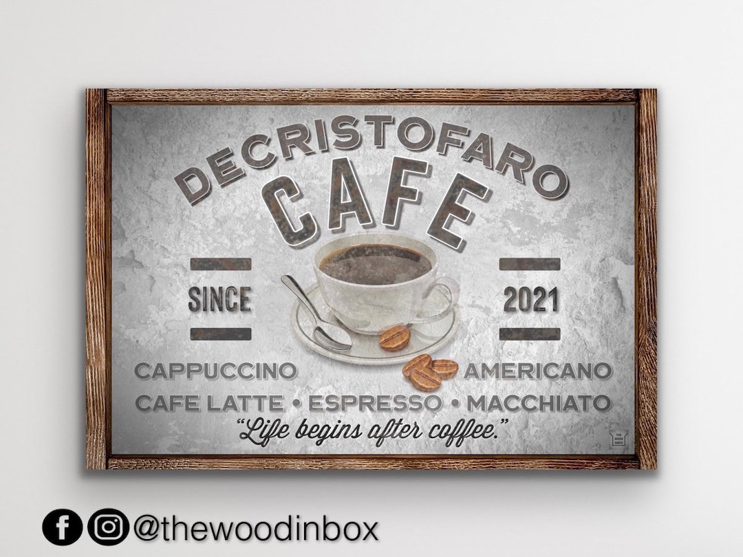 Personalized Cafe Sign Kitchen, Dining, & Coffee Bar Decor Modern ...