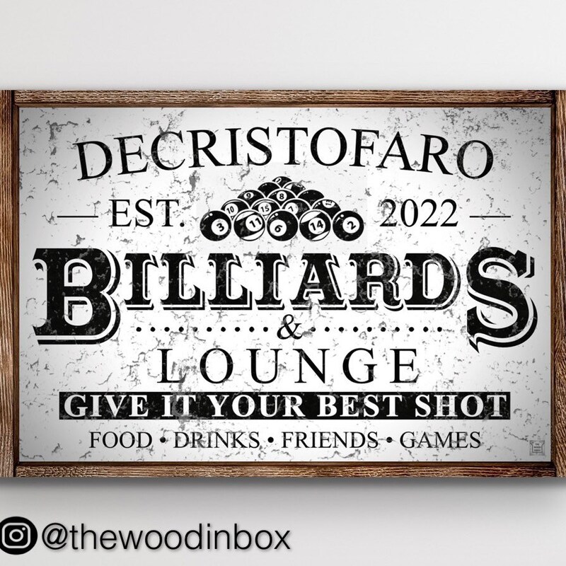Billiards Sign - Etsy