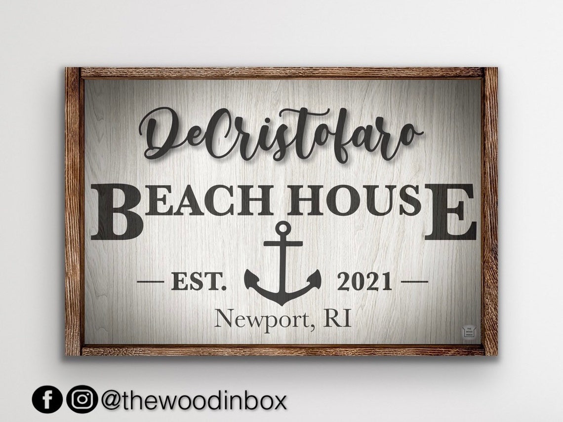 Custom Beach House Sign Summer Cottage & Coastal Home - Etsy