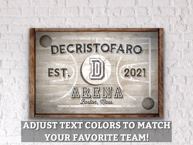 Custom Basketball Court Sign Man Cave Game Room & Bar | Etsy