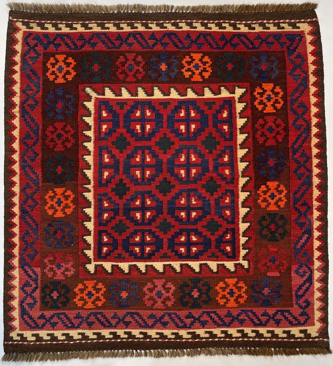 3.4x3.6 Ft Interior Decor Afghan Rug 3x3 Fine Tribal Kilim - Etsy