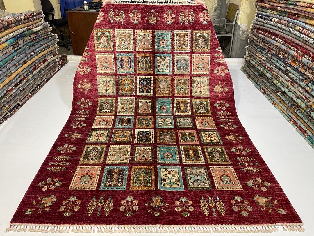 5.7x8.2 Ft Red BAKHTIYAR Design Area Rug 6x8 Hand Knotted - Etsy