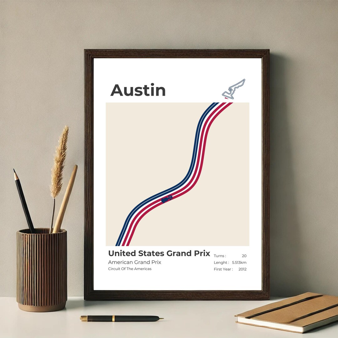 Austin Circuit Poster – Minimalist Design A3 - Etsy