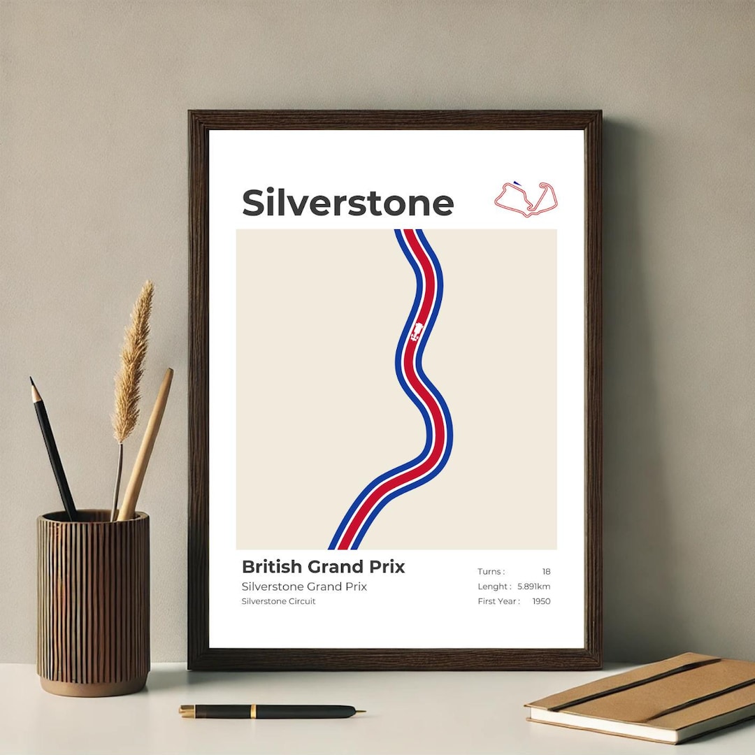 Silverstone Circuit Poster – Minimalist Design A3 - Etsy UK