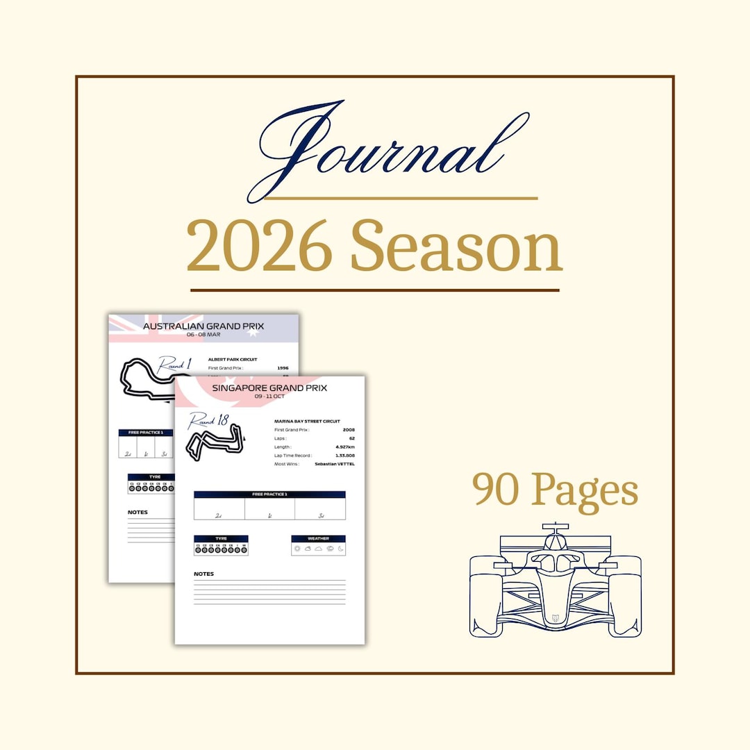 F1 Diary 2026 - Season Journal (digital) | Grand Prix Tracking ...