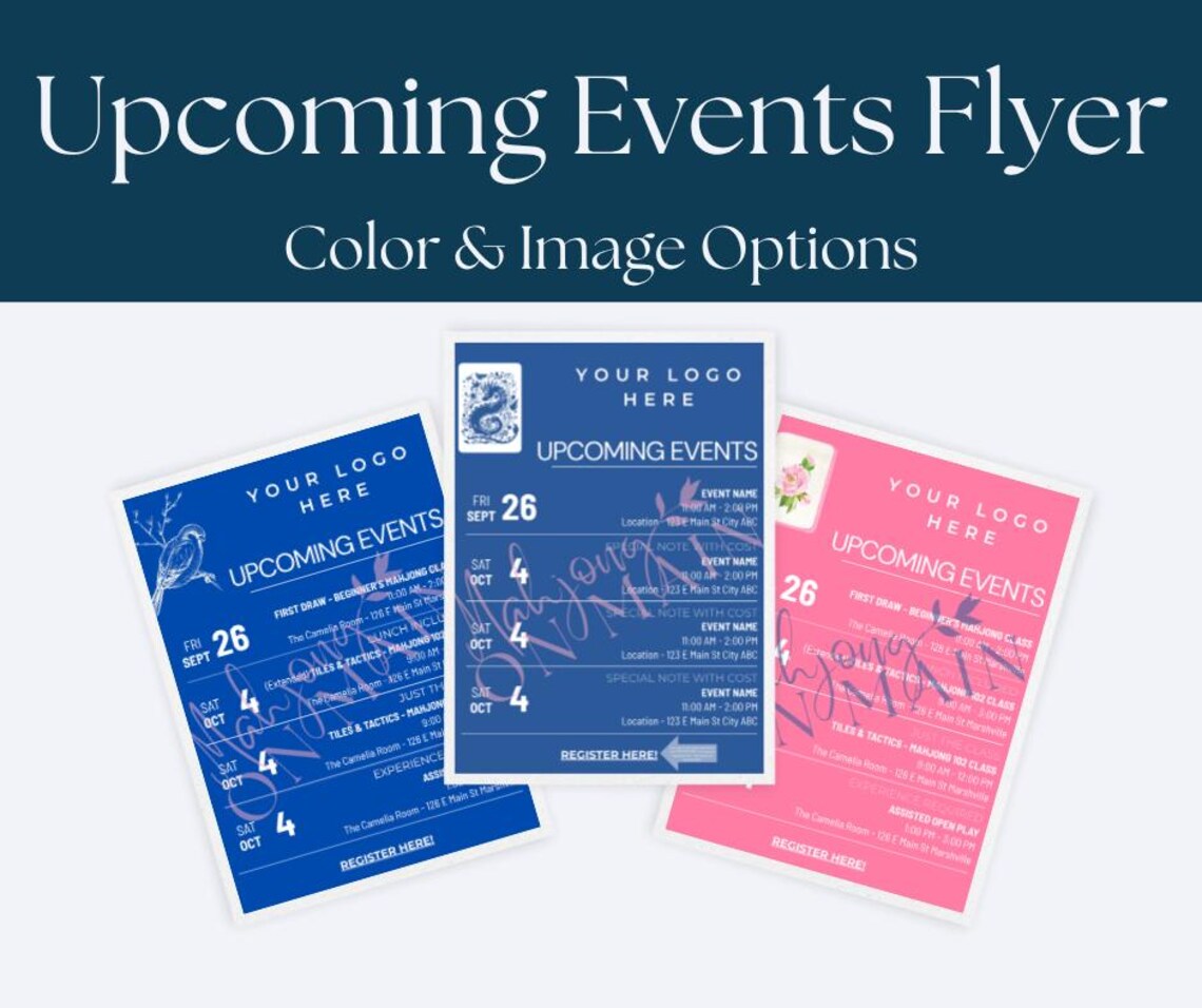 Mahjong Events Template: Editable Flyer Design (digital Download) - Etsy