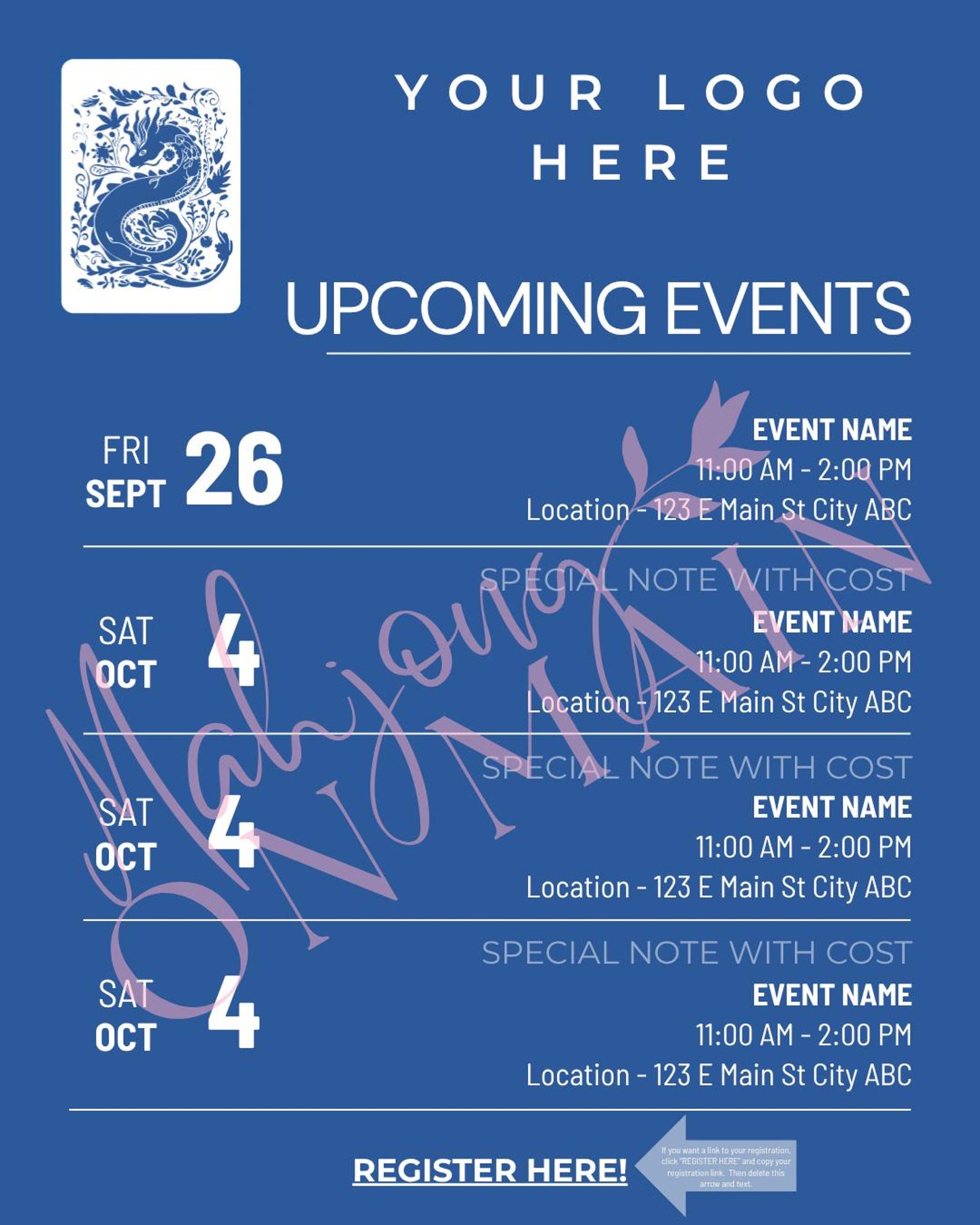 Mahjong Events Template: Editable Flyer Design (digital Download) - Etsy