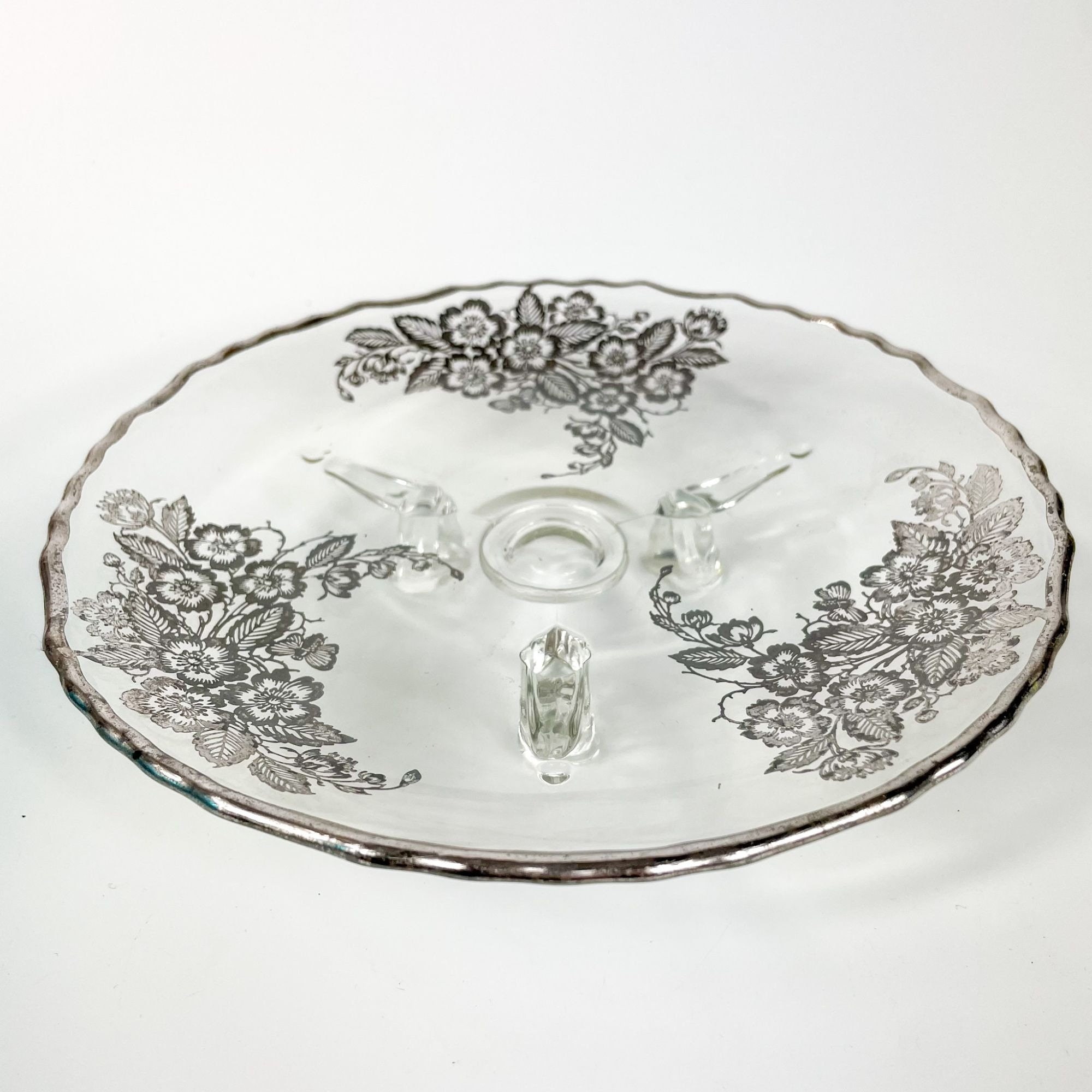 Viking 3-footed Crystal Clear Lemon Plate Silver Overlay - Etsy