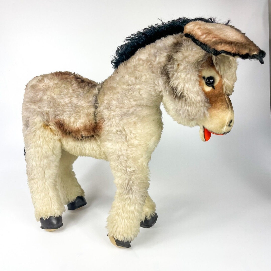 Vintage Huge Steiff Donkey Grissy Straw Stuffed & Glass Eyes 15 Long X 13 Tall - Etsy