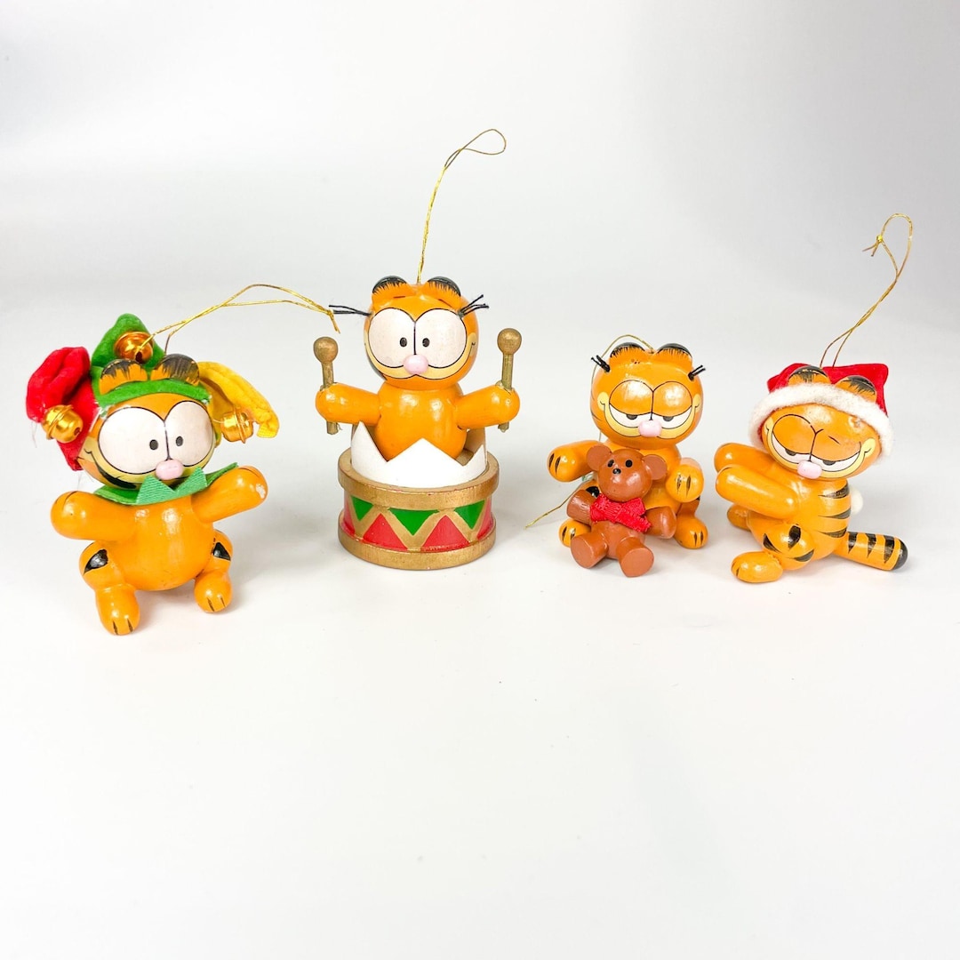 Vintage Gakin Garfield Christmas Tree Ornaments Set of 4 - Etsy