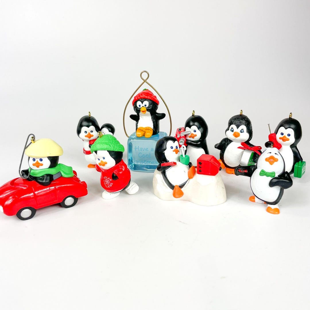 Hallmark Keepsake Festive Penguins Ornaments Set of 9 Christmas 1986-90 ...