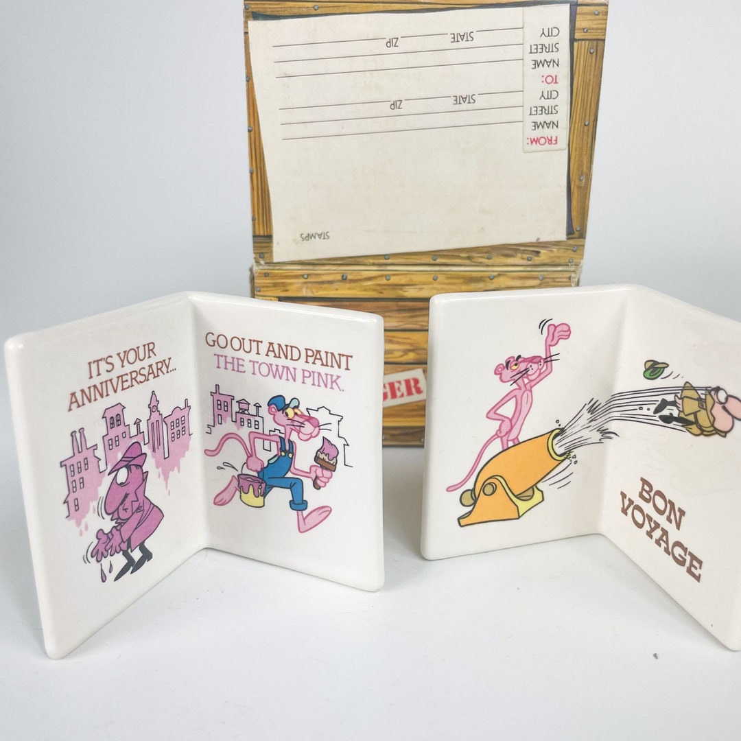 Vintage 1984 United Artists Pink Panther Ceramic Collectable Cards Set ...