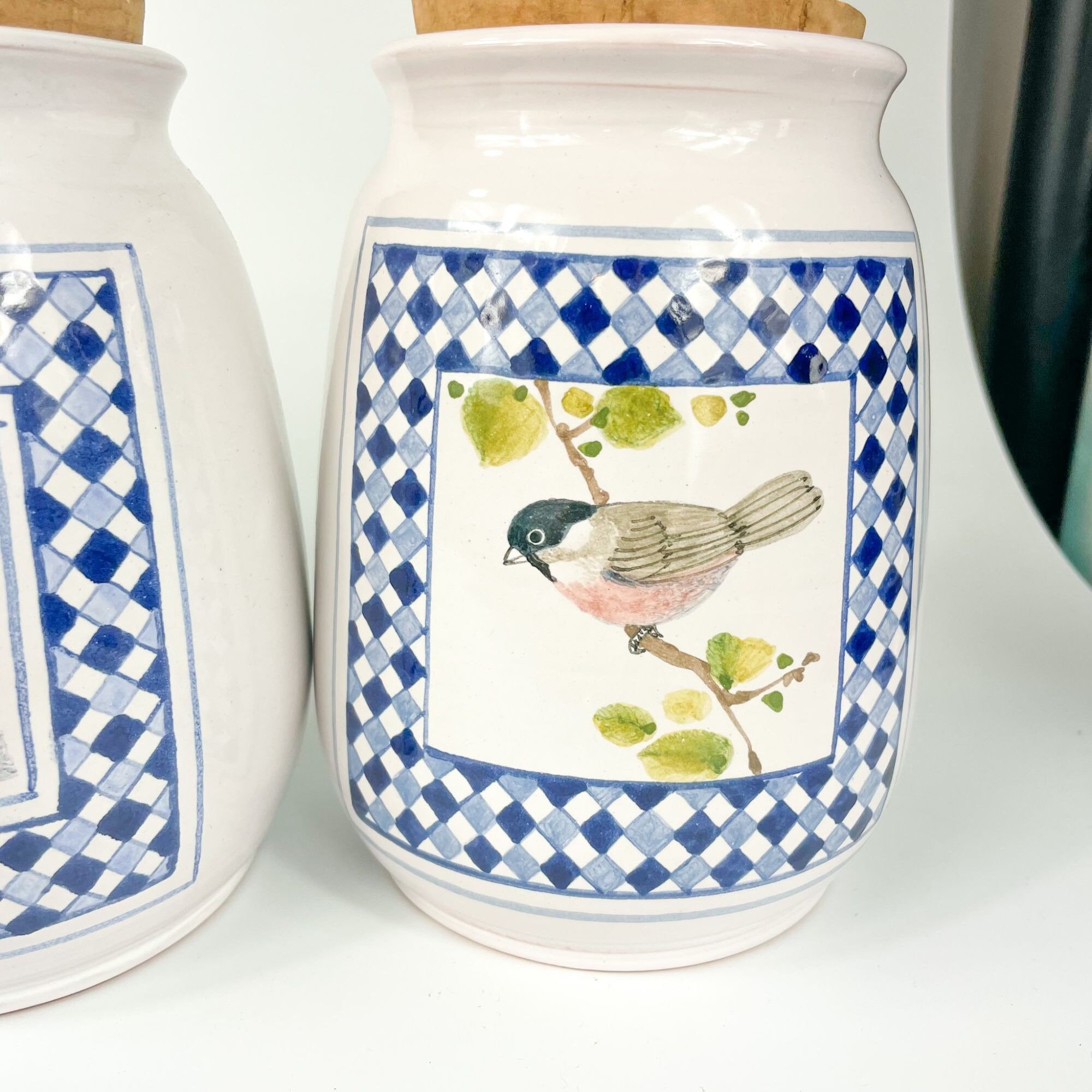 Art Pottery Hand Turned Jars Made in France Cork Lids Signed CAJ - Etsy UK