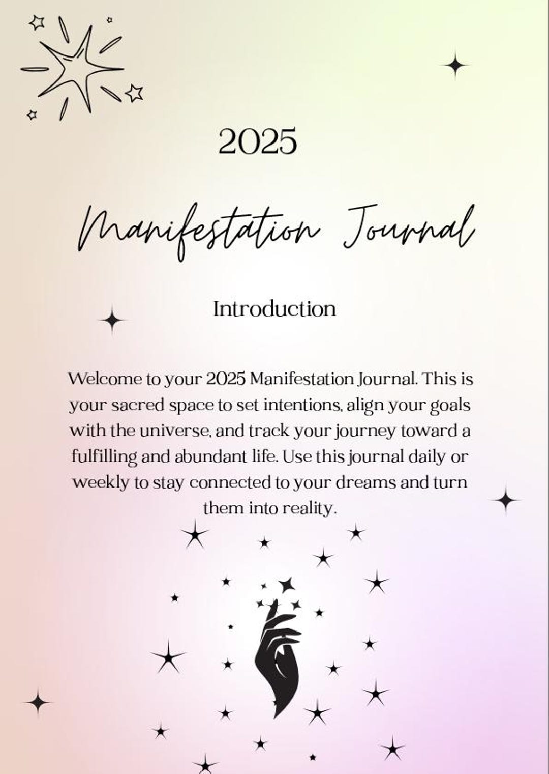 Printable 2025 Manifestation Journal - Daily Goal Setting & Intentions ...