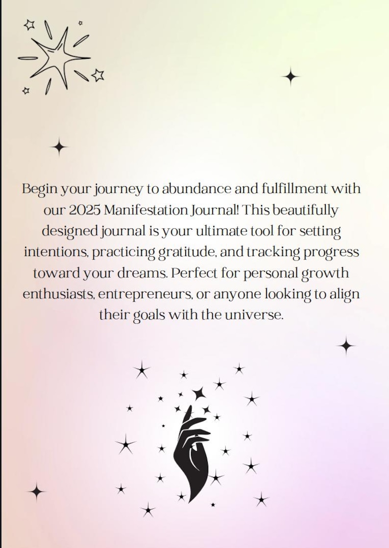 Printable 2025 Manifestation Journal - Daily Goal Setting & Intentions ...