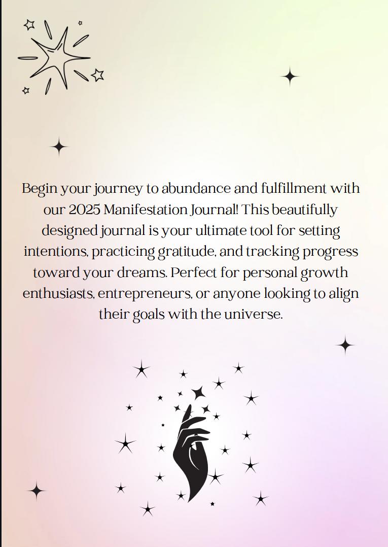 Printable 2025 Manifestation Journal - Daily Goal Setting & Intentions ...