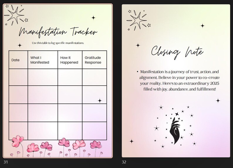Printable 2025 Manifestation Journal - Daily Goal Setting & Intentions ...