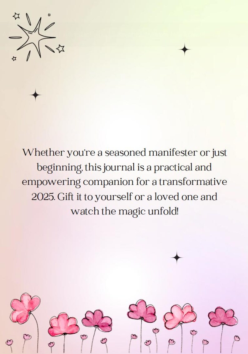 Printable 2025 Manifestation Journal - Daily Goal Setting & Intentions ...
