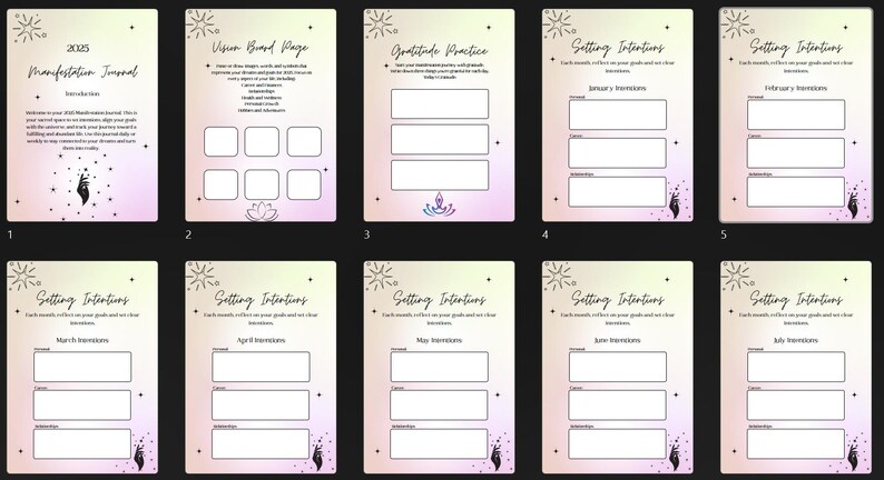 Printable 2025 Manifestation Journal - Daily Goal Setting & Intentions ...